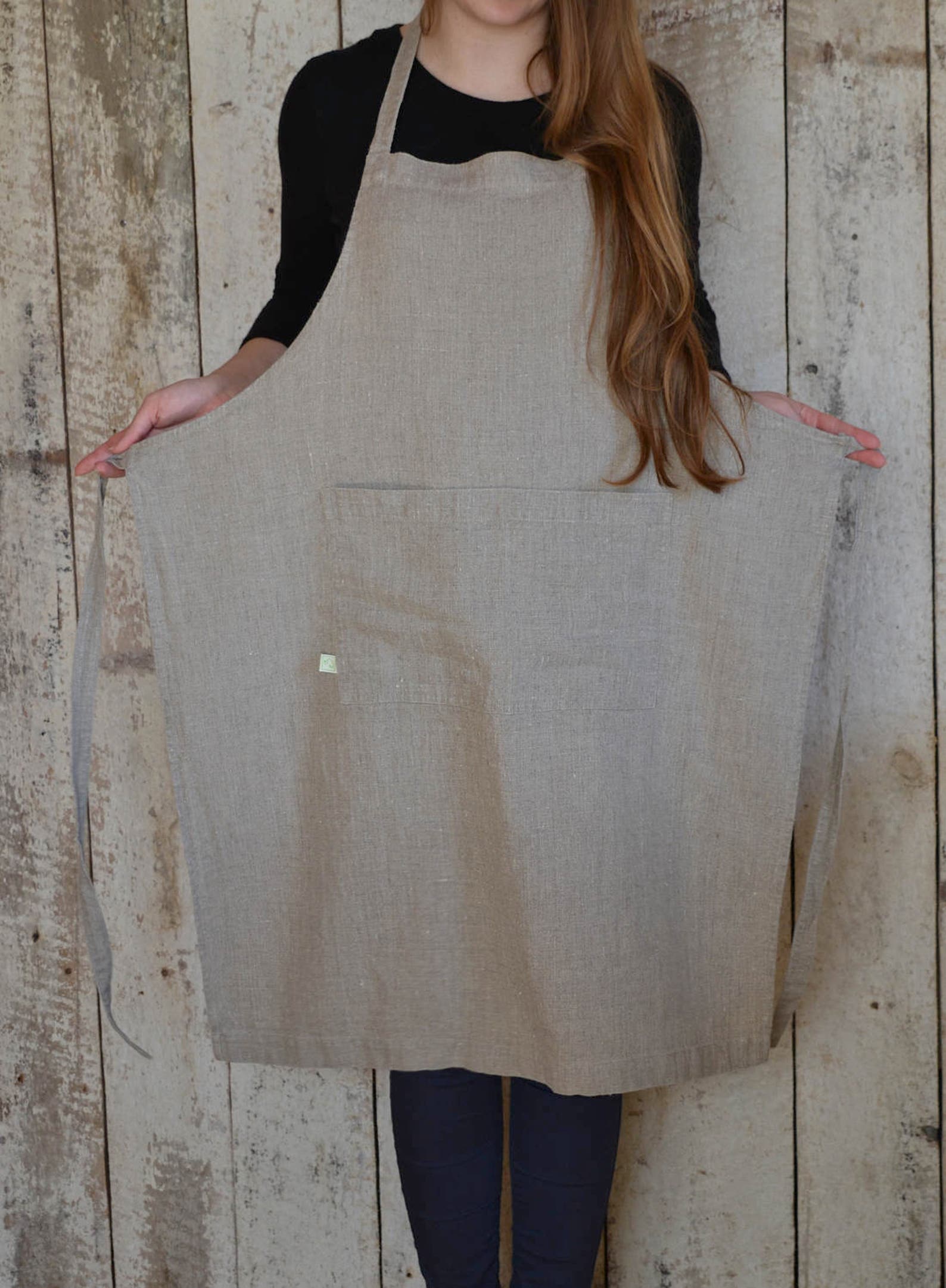 Natural Linen Apron / Unisex Apron / Stonewashed Linen / Rustic Apron ...