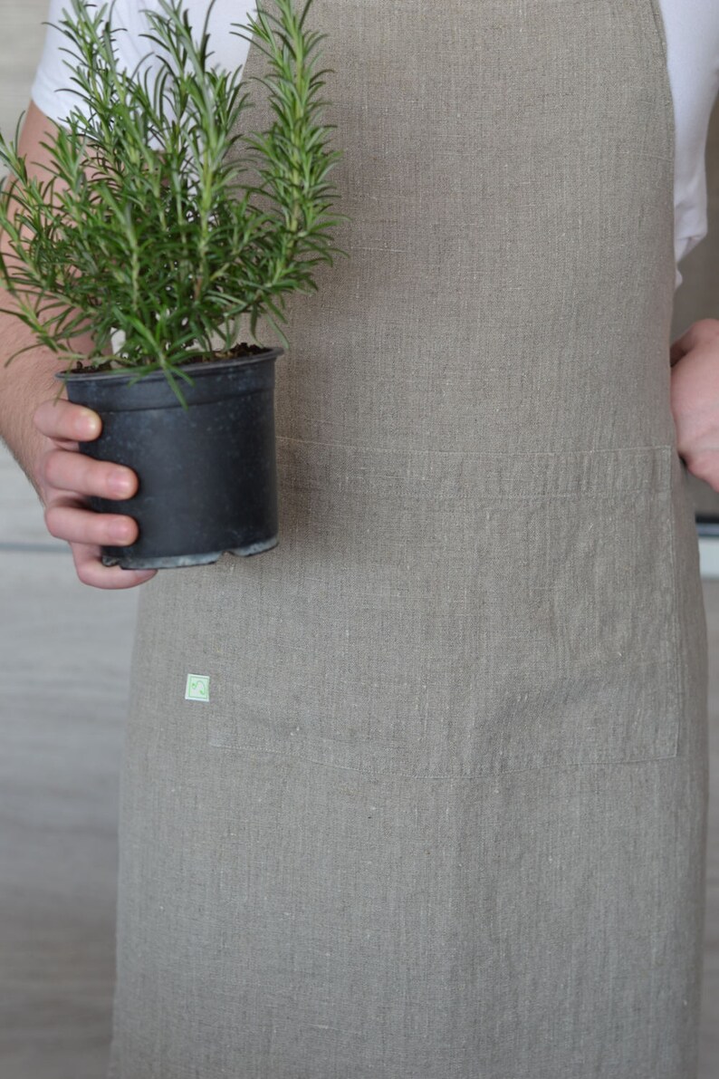 Natural Linen Apron / Unisex Apron / Stonewashed Linen / Rustic Apron ...