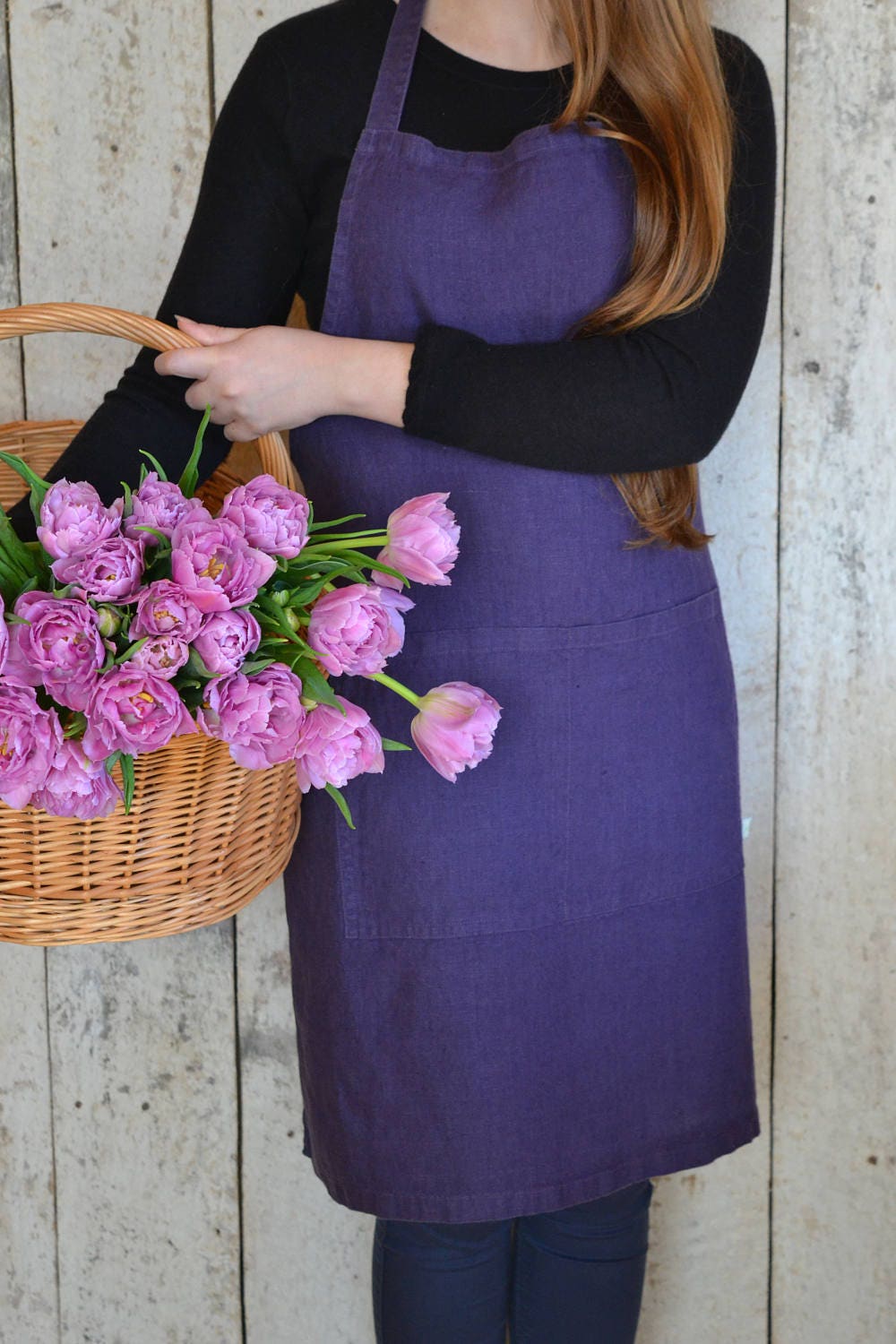 Natural Linen Apron / Classic Apron / Full Length Apron / Woman Apron ...