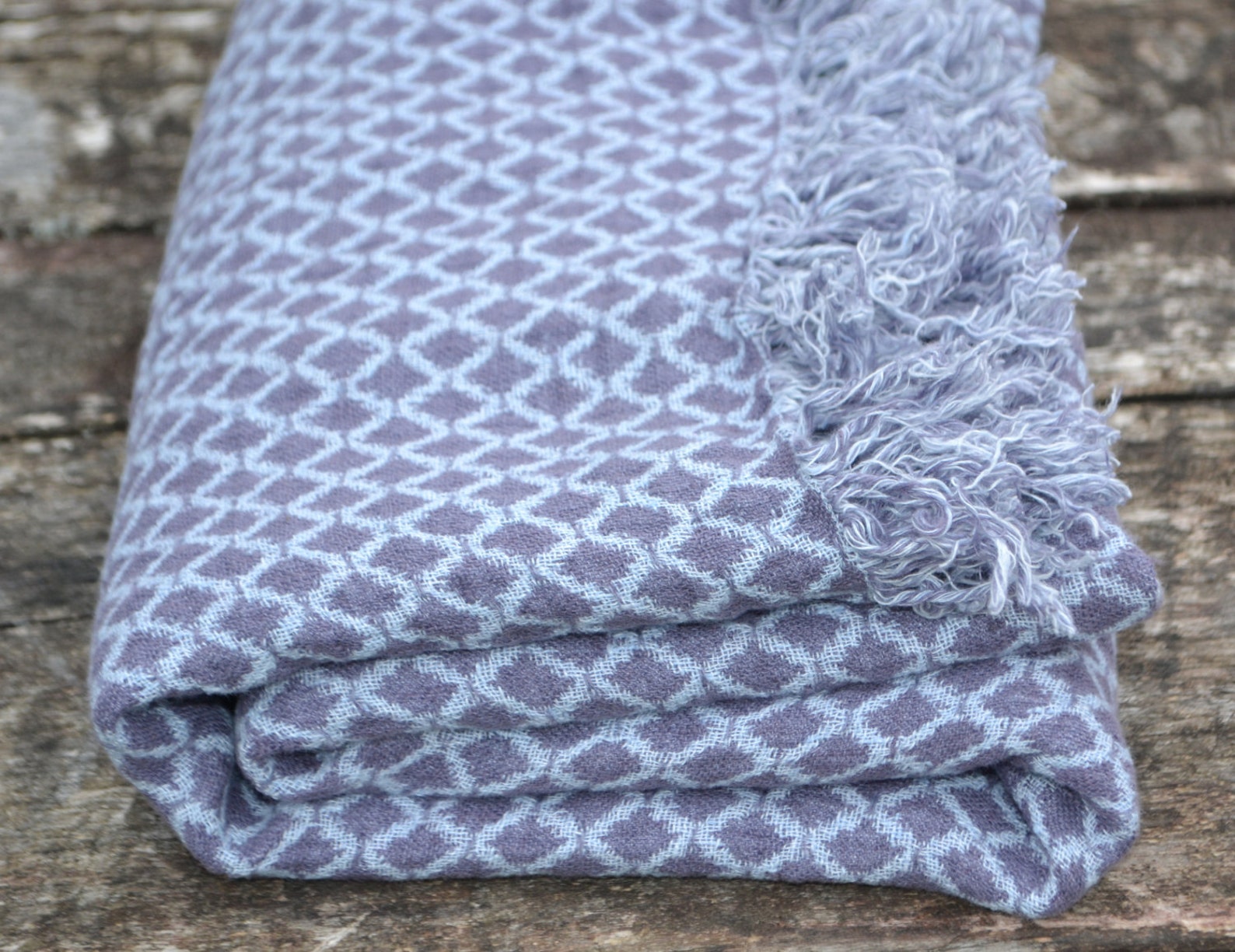 Lovely Violet and Baby Blue Linen Blanket. Double Sided. as - Etsy