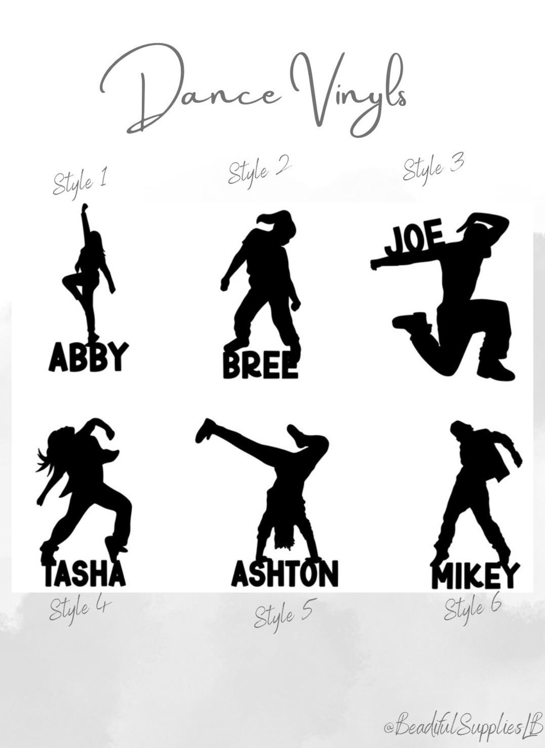 Personalised Dancer Permanent Vinyl Labels ~ Any Name ~ Lots of Colours ...