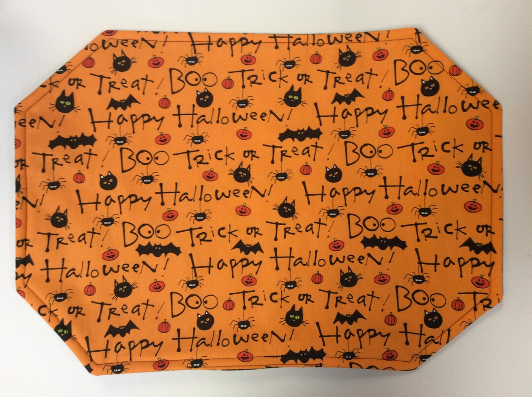 Halloween Placemats/table Mats/kitchen Mats/set of 4 or 6/reversible ...