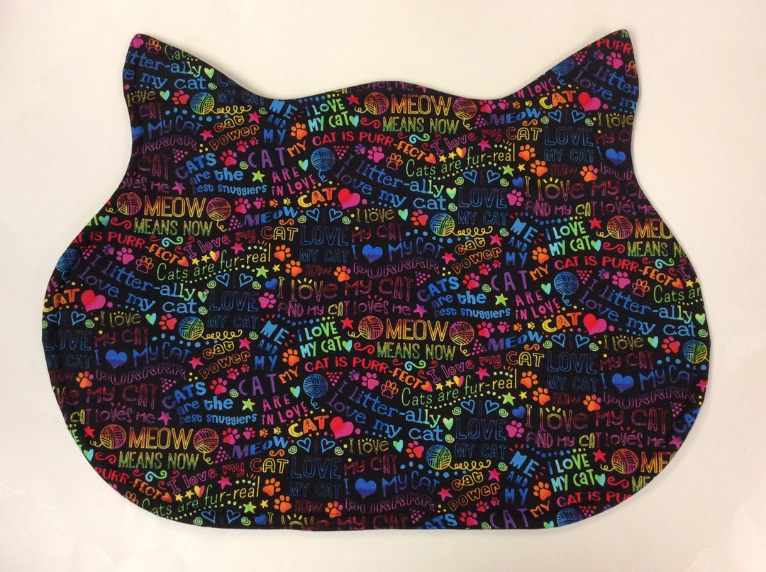 Kitty Petmat Placemat/meow Means Now/cat Mat/shaped Placemat - Etsy