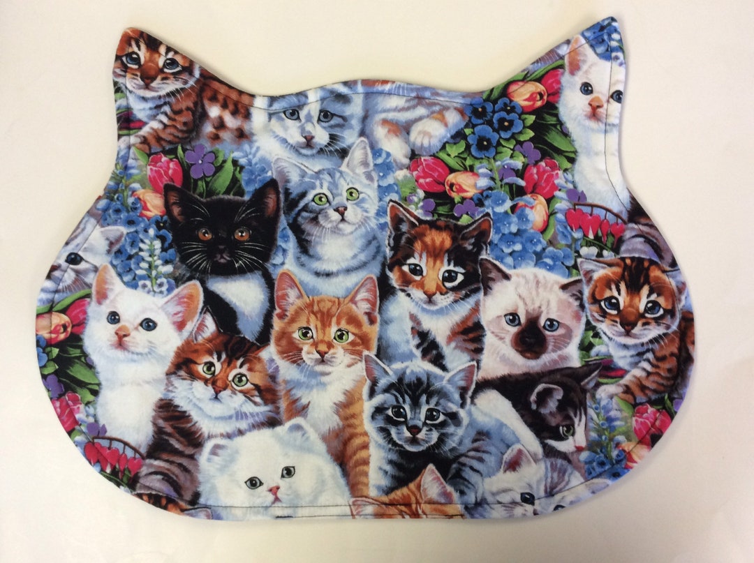 Kitty Petmat Placemat/garden Kitties/cat Mat/shaped Placemat - Etsy