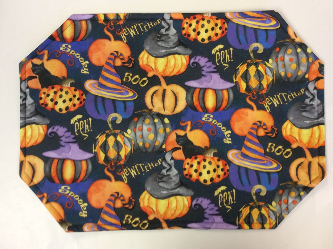 Halloween Placemats/table Mats/kitchen Mats/tea Mats/set of 4 or 6 ...