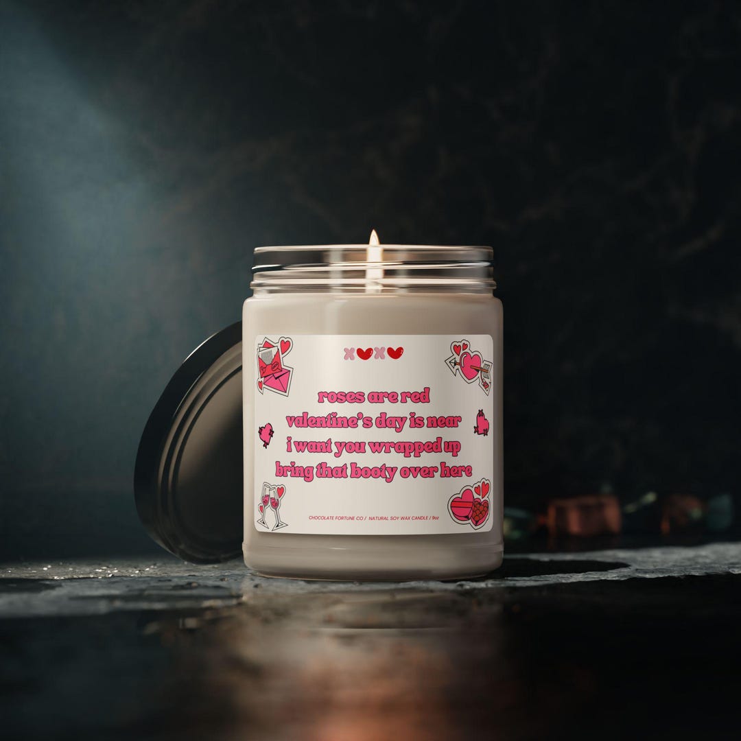 Valentine's Cheeky Poem Candle Scented Soy Candle - Etsy