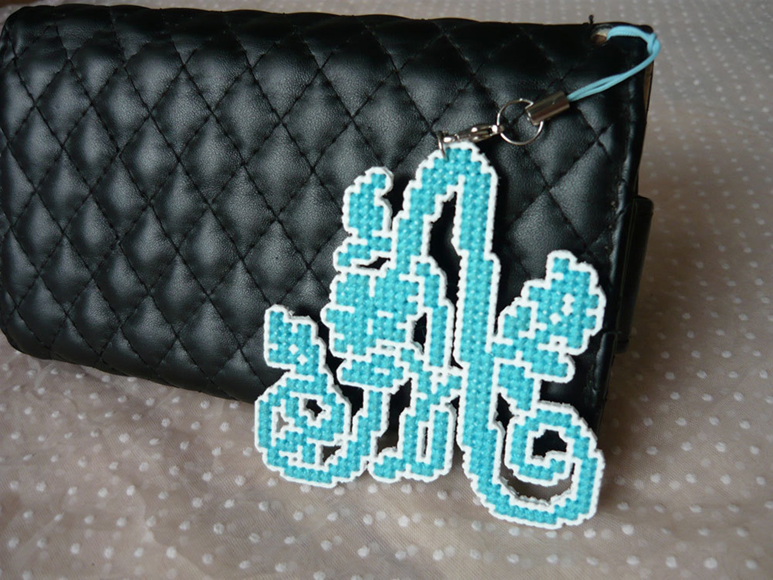 Personalised Cross Stitch Phone Charm Alphabet Letter - Etsy