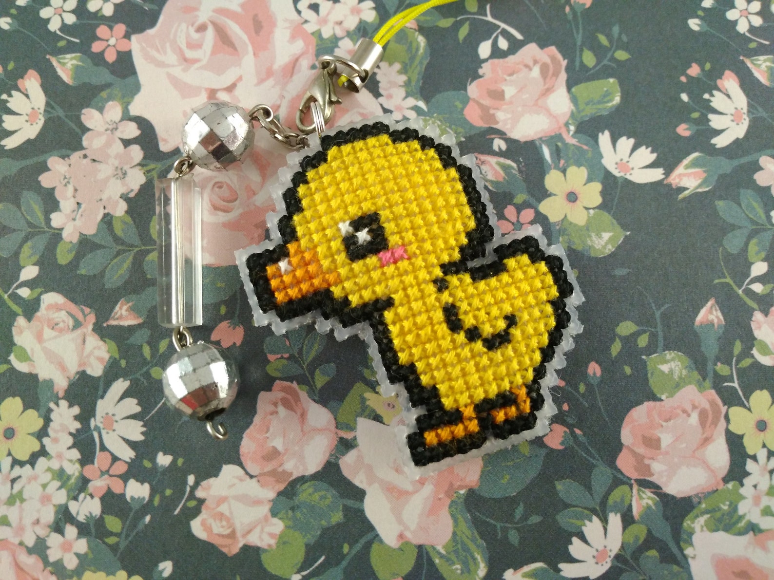 Cross stitch phone charm gift for teens cute keychain | Etsy