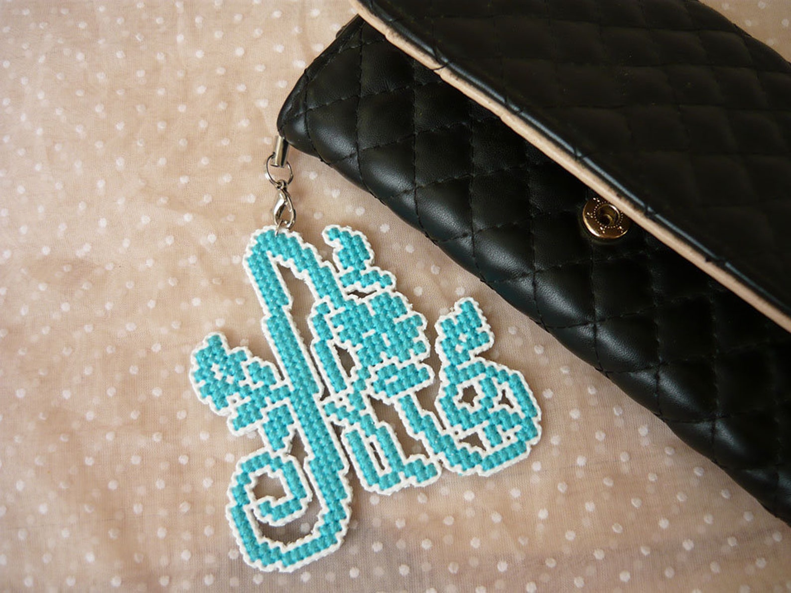 Personalised Cross Stitch Phone Charm Alphabet Letter - Etsy