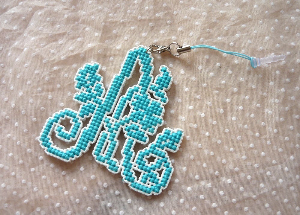 Personalised Cross Stitch Phone Charm Alphabet Letter - Etsy