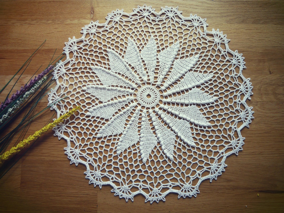 White Crochet Doily, Handmade Table Decoration, Home Decor, Centerpiece ...