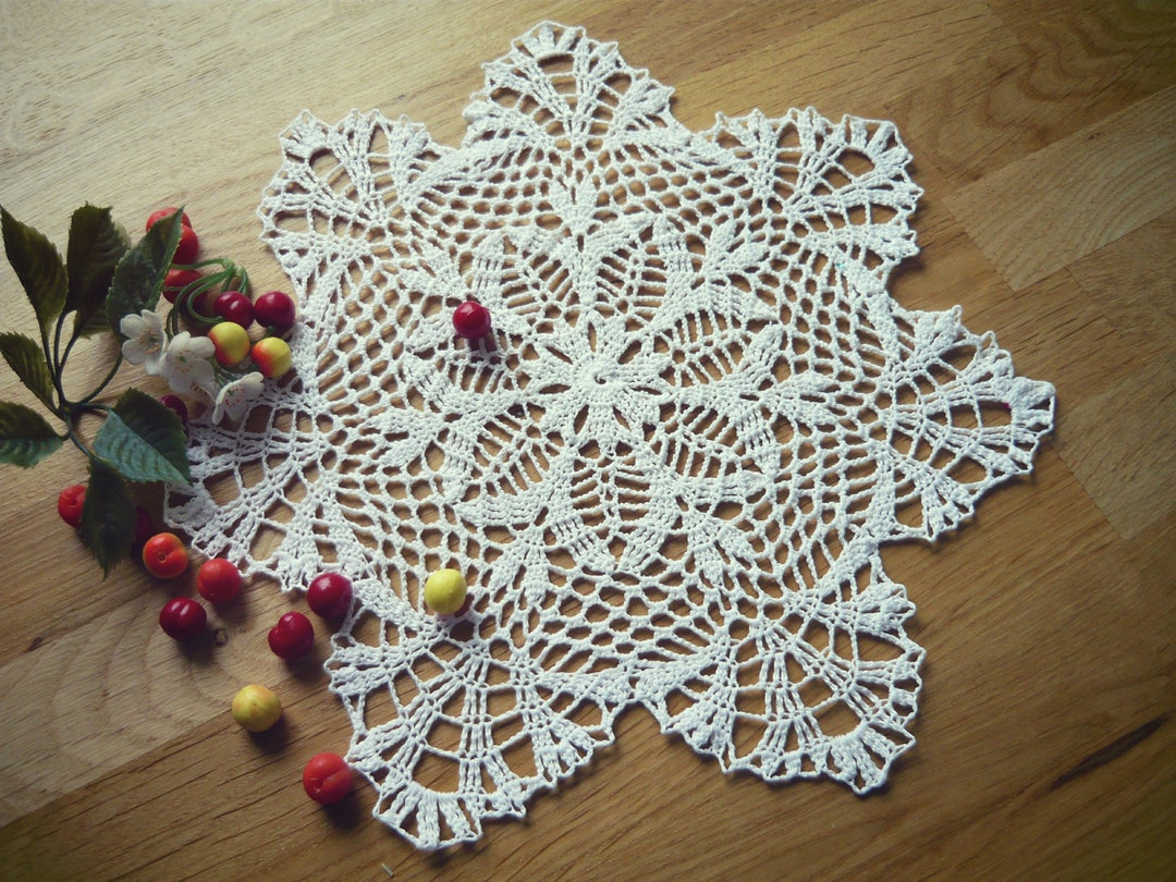 White Crochet Doily, Handmade Table Decoration, Home Decor, Centerpiece ...