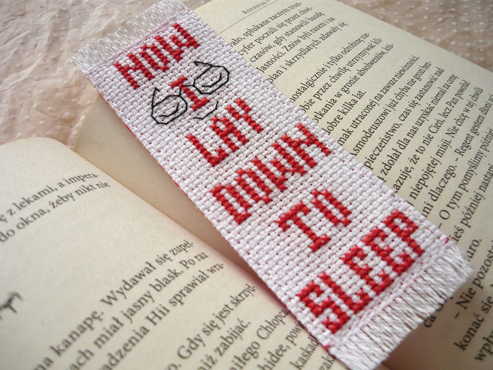 Cross Stitch Bookmark Now I Lay Down to Sleep Embroidered - Etsy