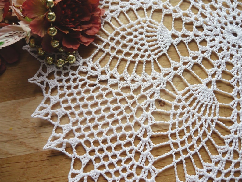 White crochet doily Handmade table decoration home decor | Etsy