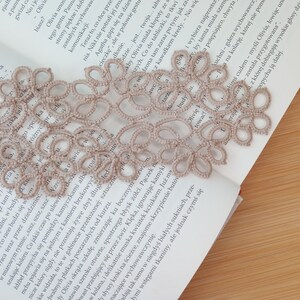 Beige Tatted Bookmark - Etsy