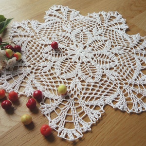 White Crochet Doily, Handmade Table Decoration, Home Decor, Centerpiece ...