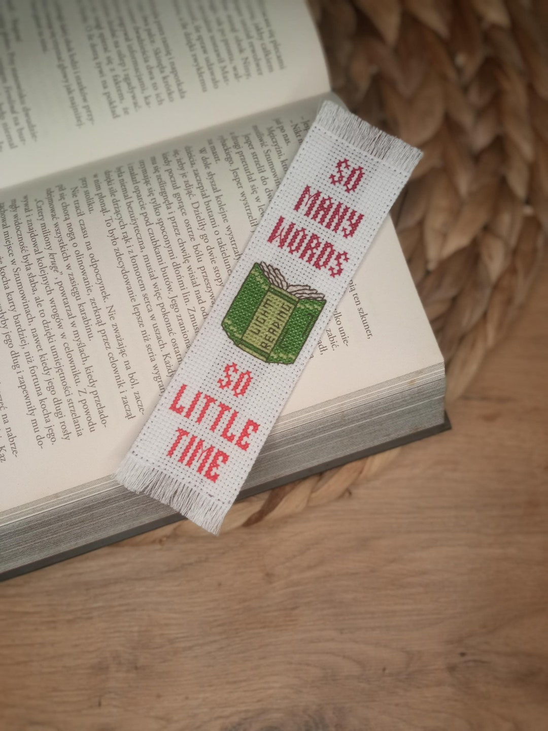 Cross Stitch Bookmark - so Many Words, Embroidered Bookmark, Gift for ...