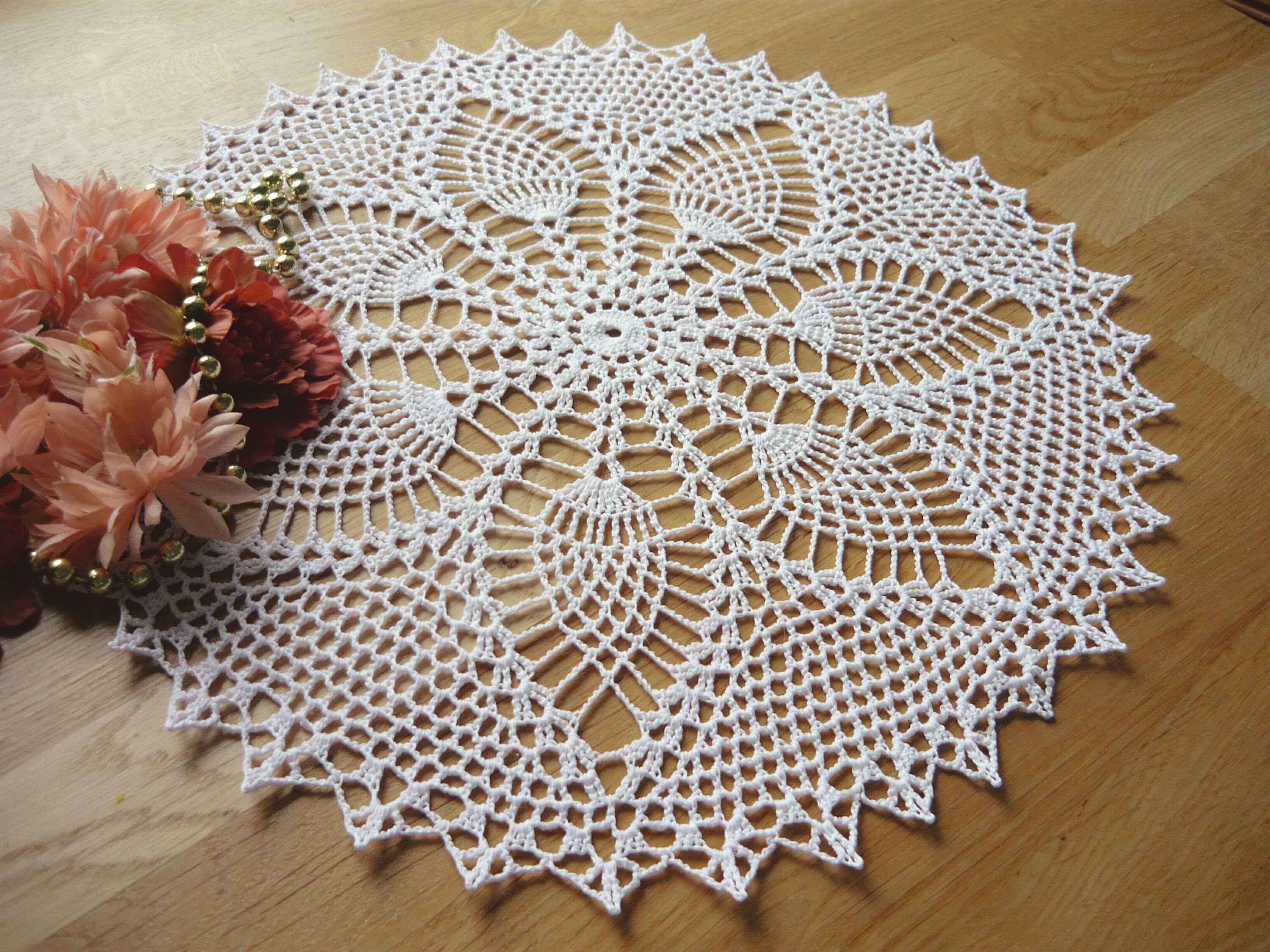 White Crochet Doily, Handmade Table Decoration, Home Decor, Centerpiece ...