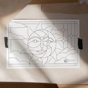 Eclipse Stained Glass Large Panel Pattern. Intermediate Stained Glass ...