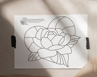 Peony Stained Glass Pattern - Etsy
