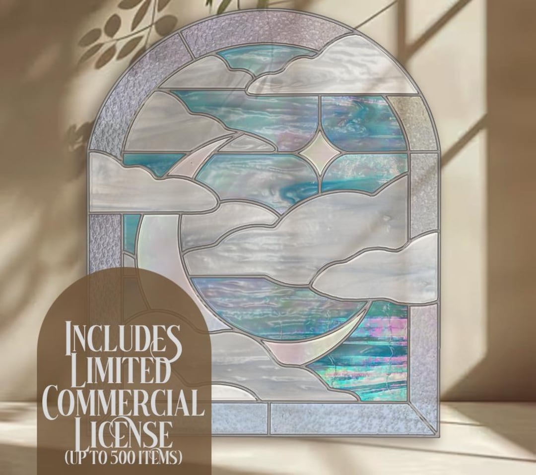 Moonlit Window Stained Glass Pattern. Intermediate Stained Glass ...