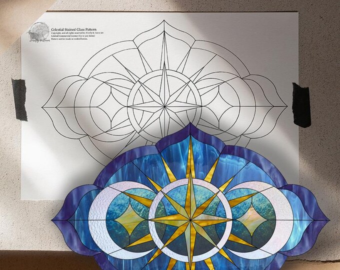 Celestial Stained Glass Large Panel Pattern. Stained Glass Pattern ...