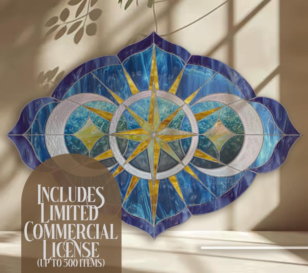 Celestial Stained Glass Large Panel Pattern. Stained Glass Pattern ...