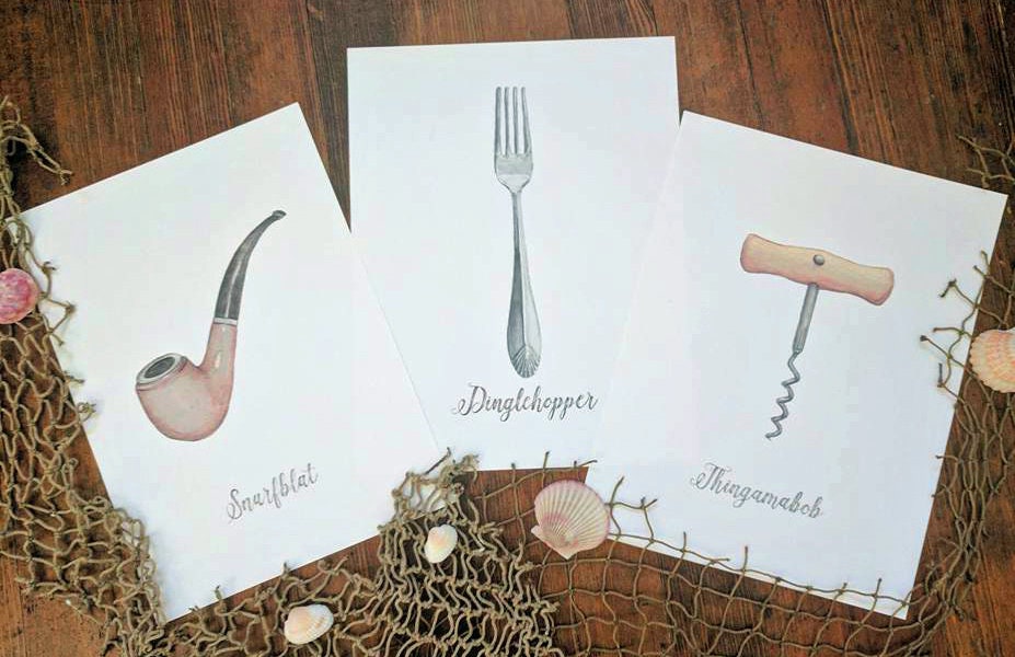 Little Mermaid Watercolor Prints, Dinglehopper, Thingamabob, Snarfblat ...