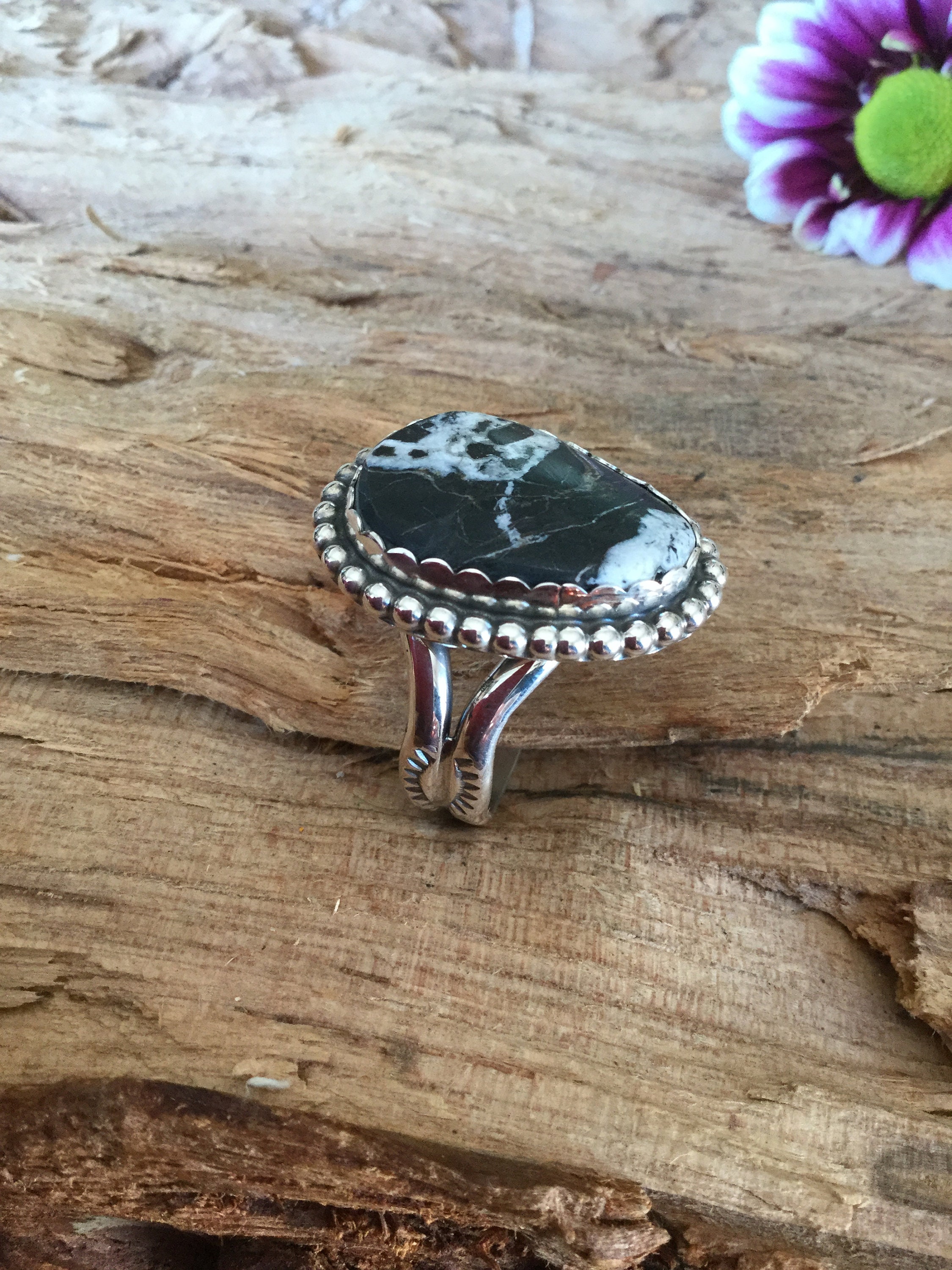 Sacred White Buffalo Turquoise Ring/southwestern/ Artisan Silver ...