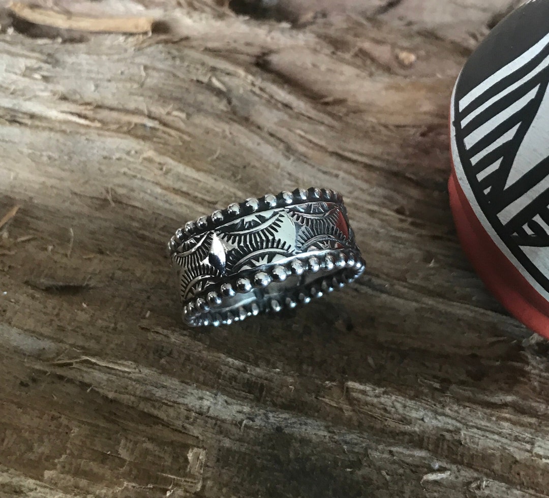 Raindrop Edge Blessings Ring~ Sterling Silver~ Size 5 1/2~ Handmade and ...