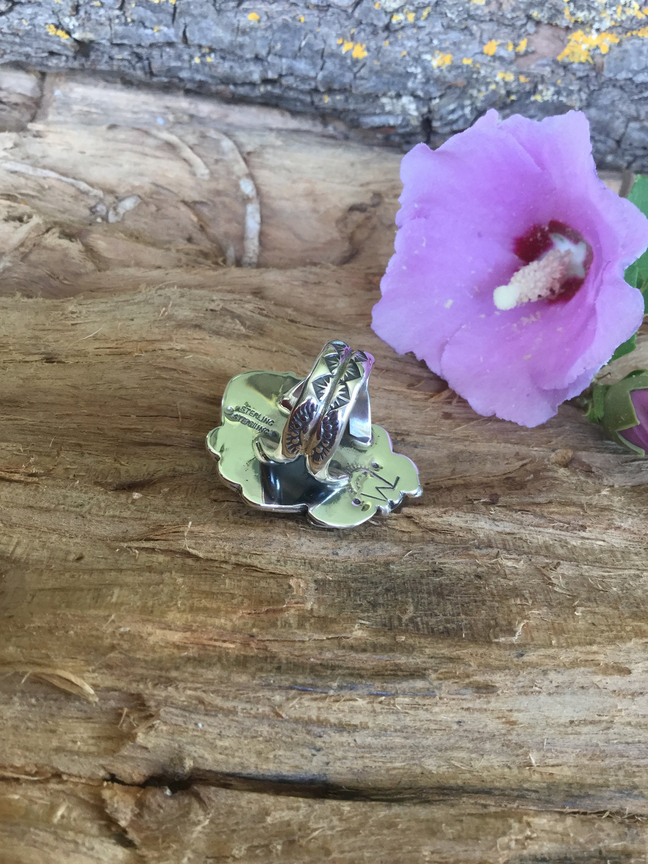 Bluebird Mine Azurite Malachite Ring~ Size 5~ Artisan Handmade Sterling ...