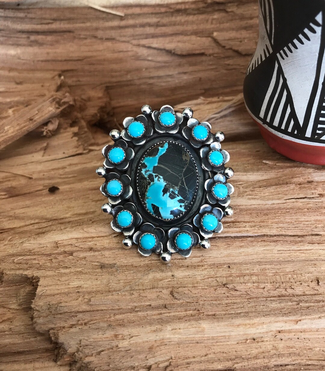 FLORA De SANTA FE Ring Blue Moon Turquoise With Sleeping Beauty ...