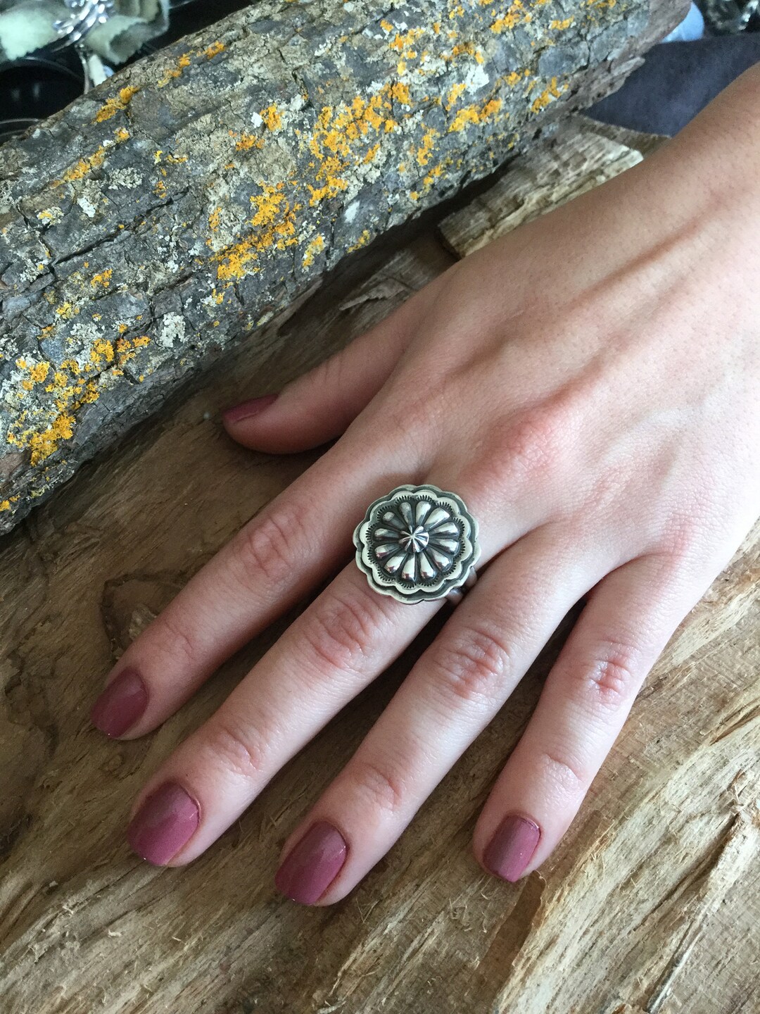 Sterling Silver Navajo Repousse Ring Artisan Handmade Southwestern ...