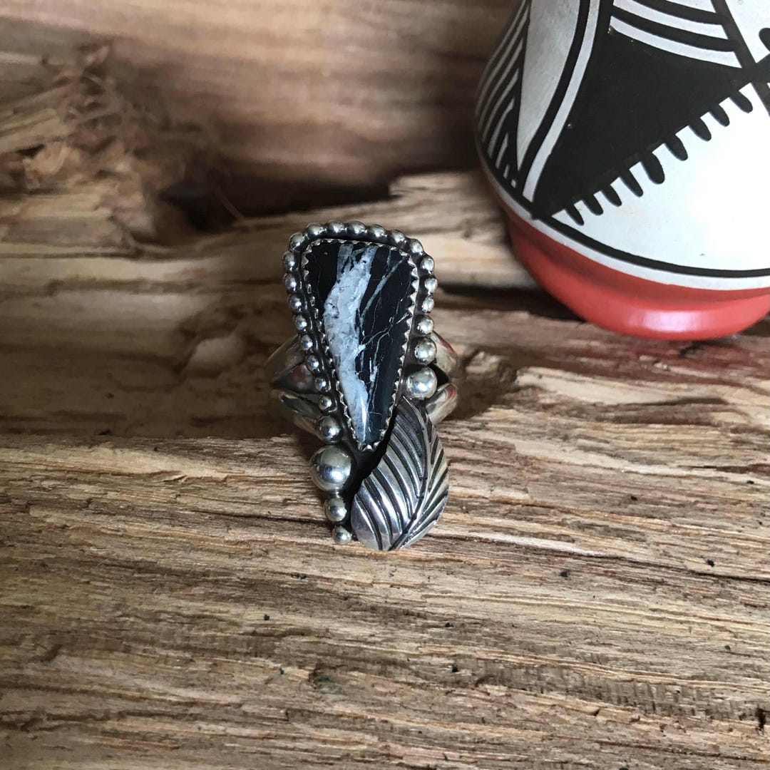 White Buffalo Sterling Silver Ring~ Artisan Handmade~ Southwestern Jewelry~ Bohochic~ Size 8 - Etsy