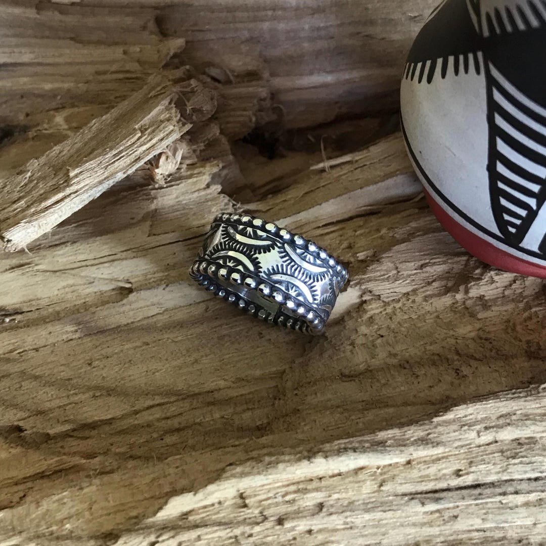 Raindrop Edge Blessings Ring~ Sterling Silver~ Size 9 Handmade and ...