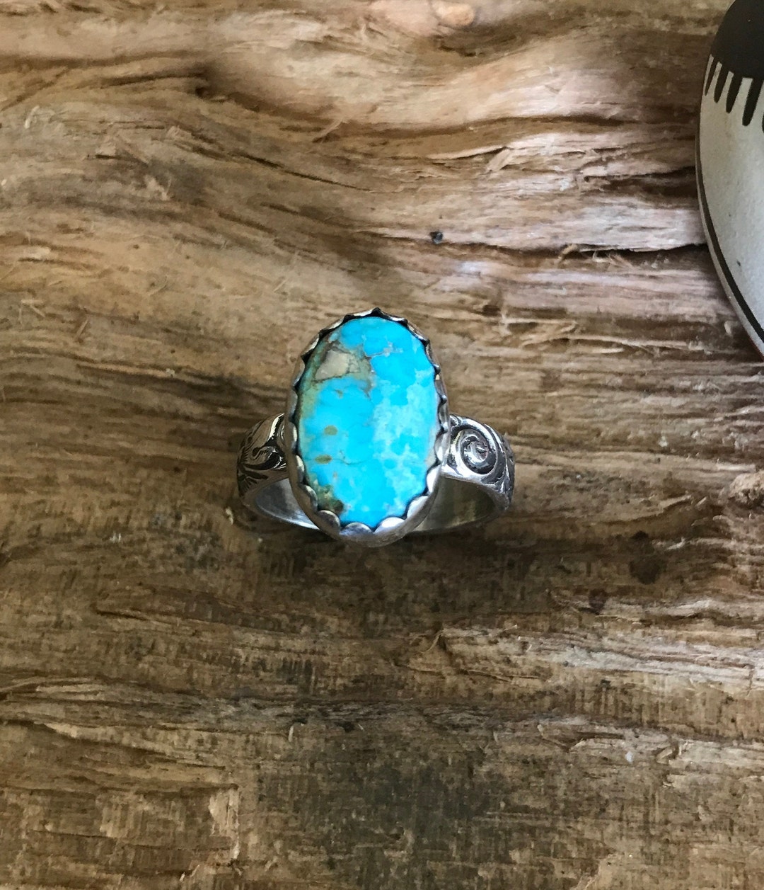 Kingman Turquoise Ring~ ENGLISH COTTAGE GARDEN Series~ Sterling Silver ...