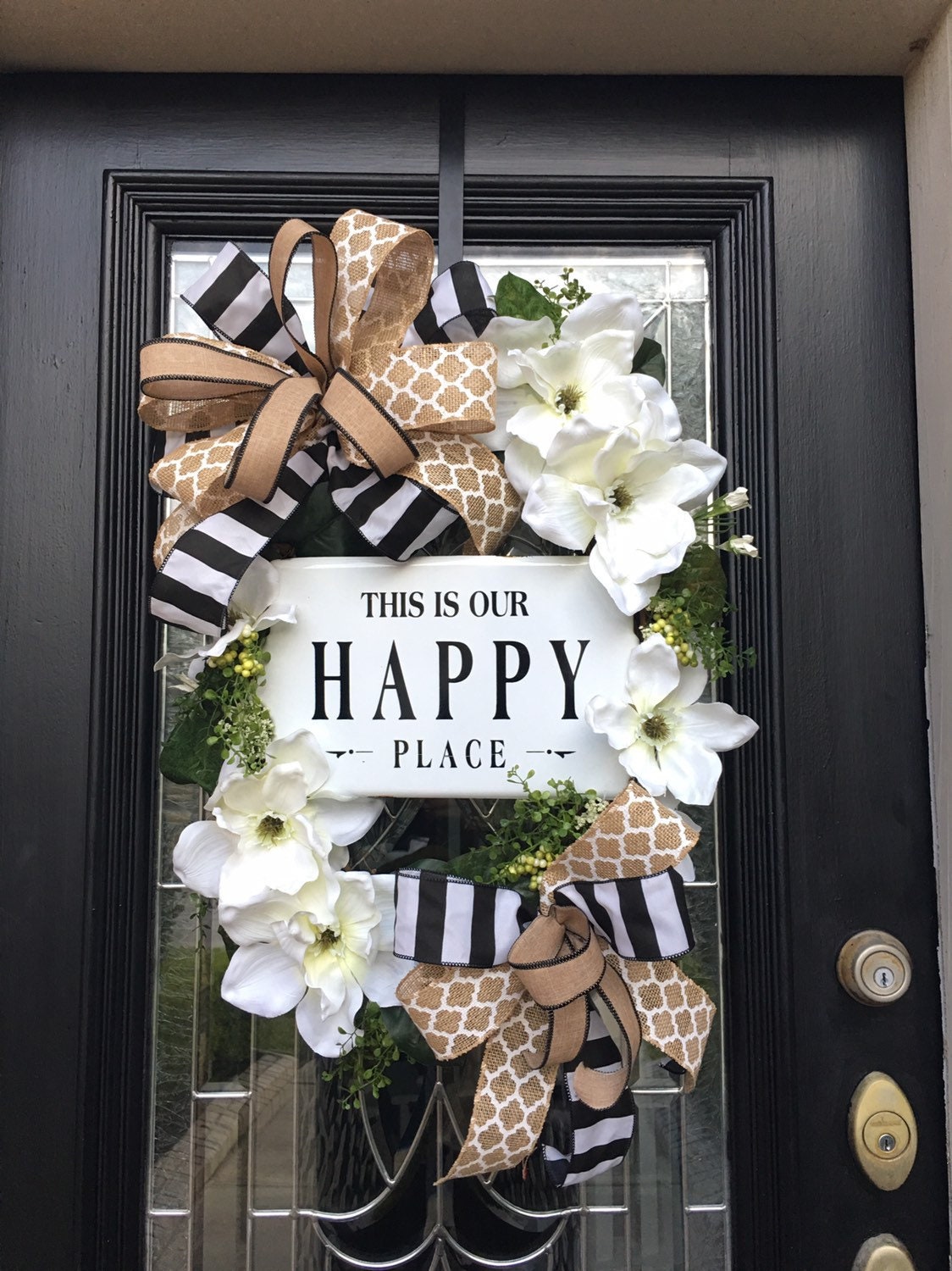 XL Magnolia Wreath, Farmhouse Wreath, Happy Place, XL Wreath, Year ...