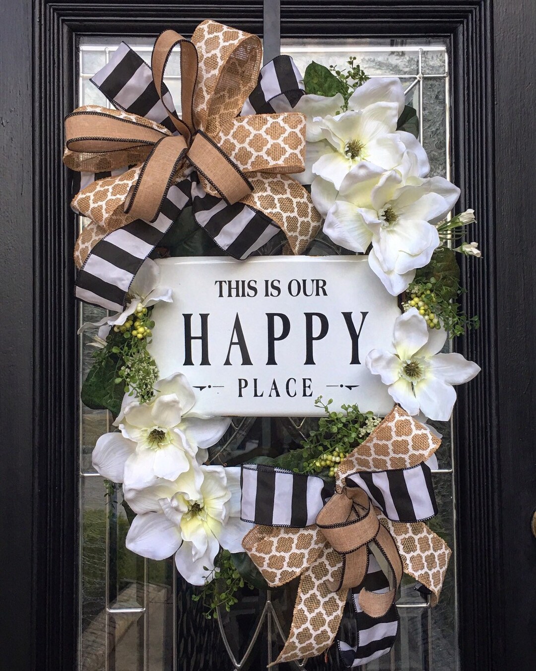 XL Magnolia Wreath, Farmhouse Wreath, Happy Place, XL Wreath, Year ...