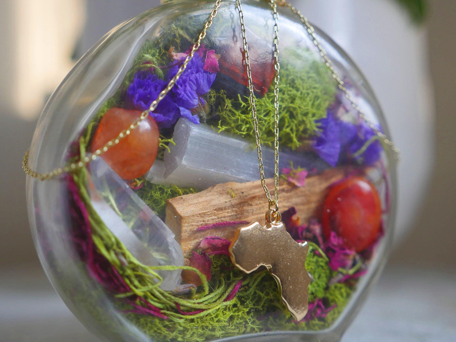 Warriors Wisdom Terrarium Crystal and Herb Jar Bohemian Altar Gift and ...