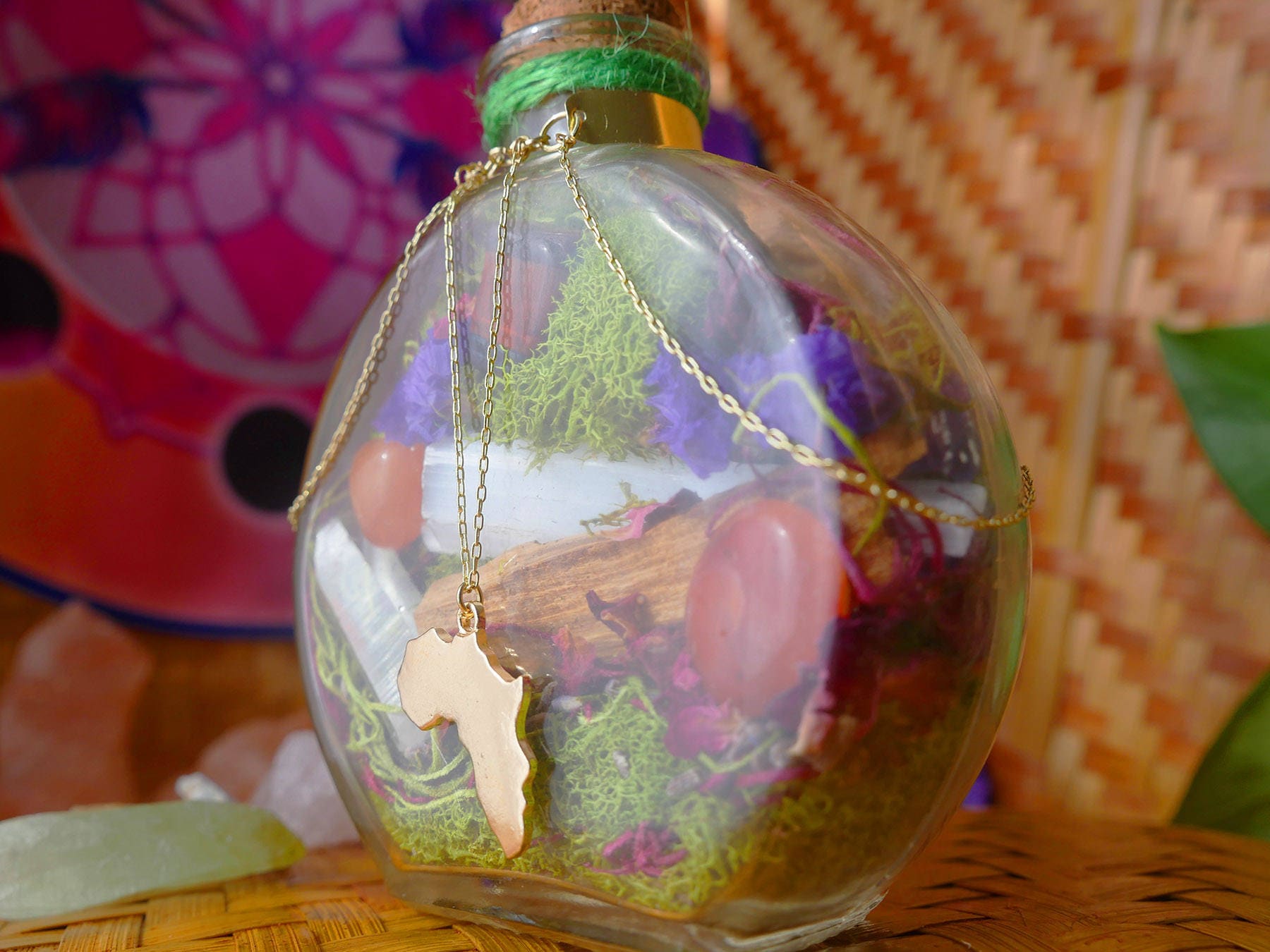 Warriors Wisdom Terrarium Crystal and Herb Jar Bohemian Altar Gift and ...