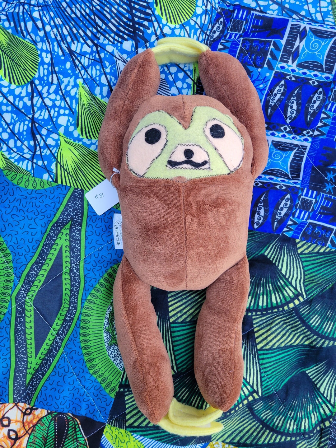 Velcro Hanging Toy Sloth Plush Made in Costa Rica by Women - Etsy
