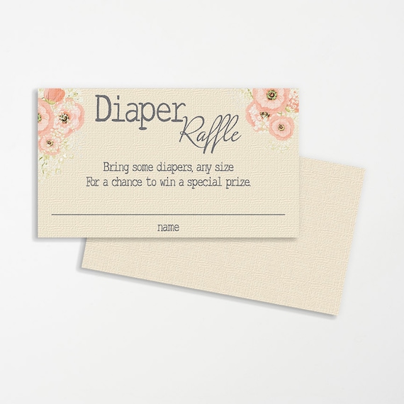 Diaper Raffle Baby Shower Invitation Insert Printable | Etsy