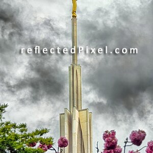 LDS Seattle, WA Temple Spire Photograph Fine Art Print - Home Decor ...