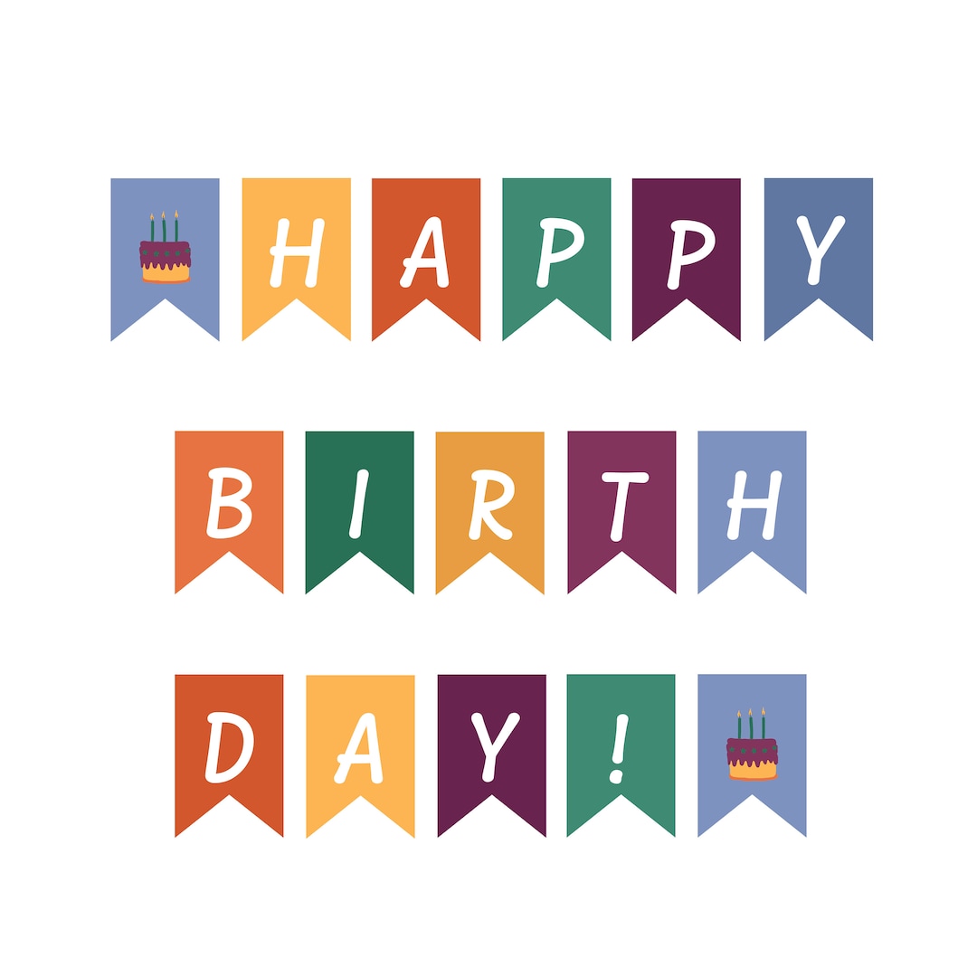 Happy Birthday Banner - Birthday Bunting Banner - Birthday Decorations ...