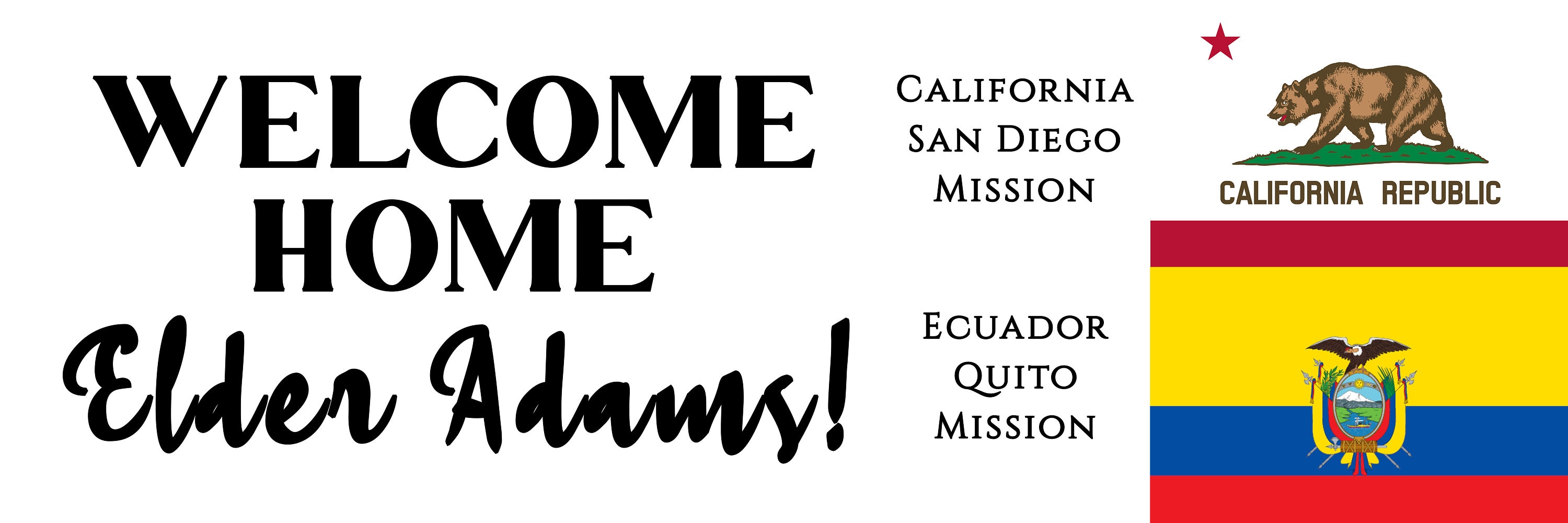 Welcome Home Missionary 6’x2' Poster - Mission Homecoming Print ...