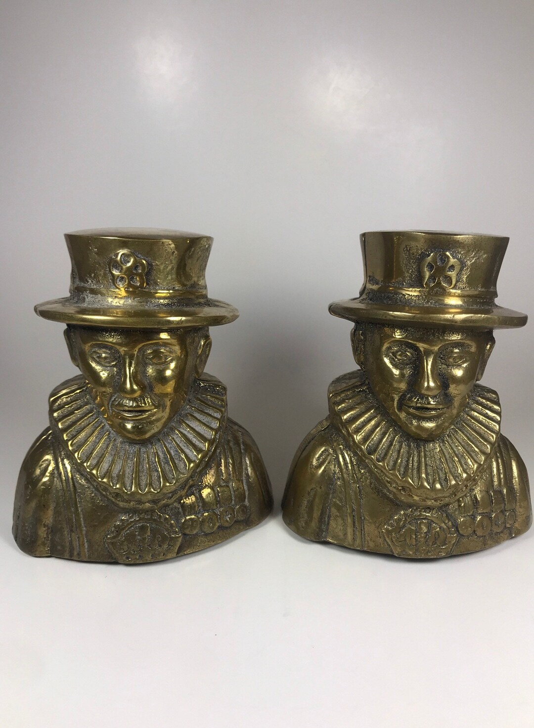 X2 Matching Vintage England Brass Bookends - Etsy