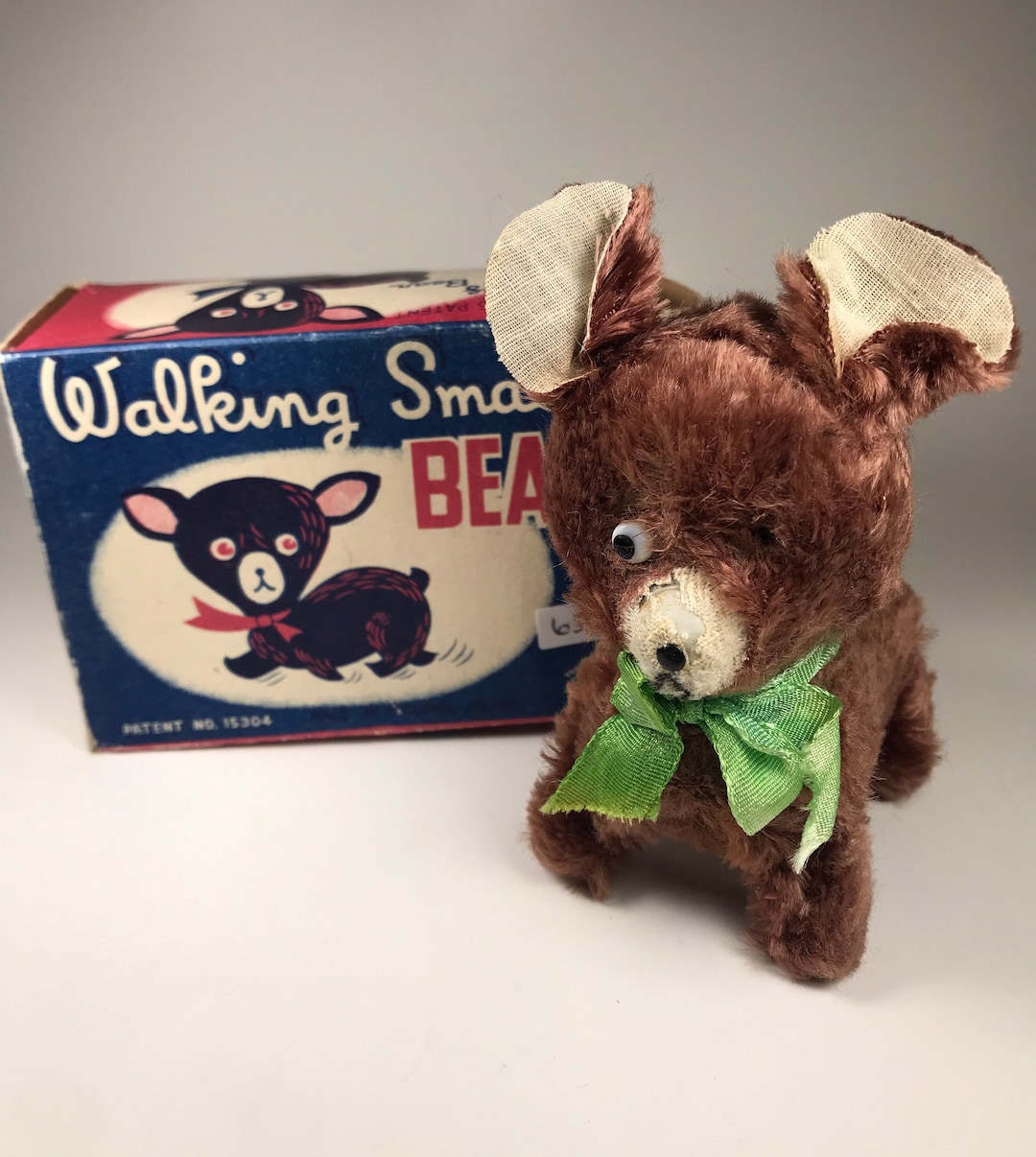 1960’s Vintage Wind-up Walking Small Bear Toy, With the Original Box - Etsy