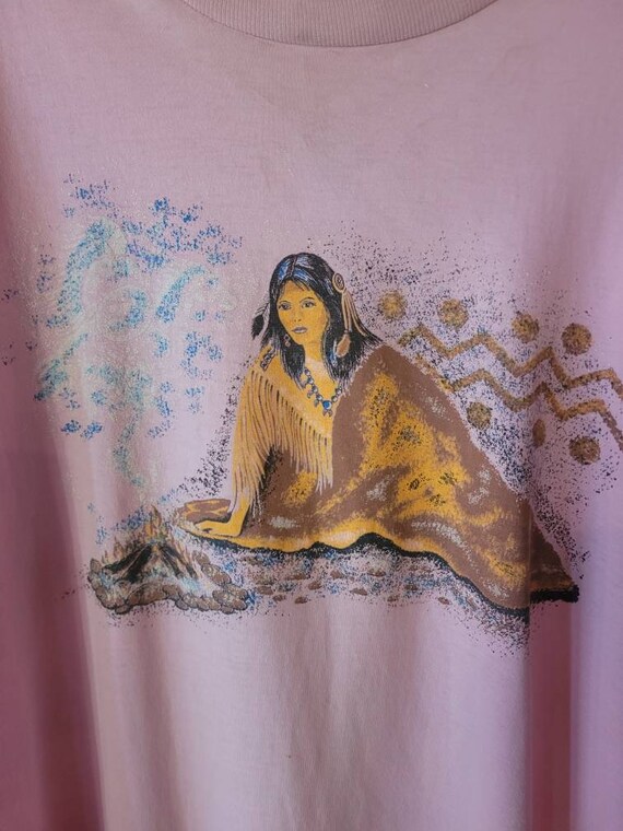 VINTAGE Beautiful Pink Indigenous Woman Graphic - Gem