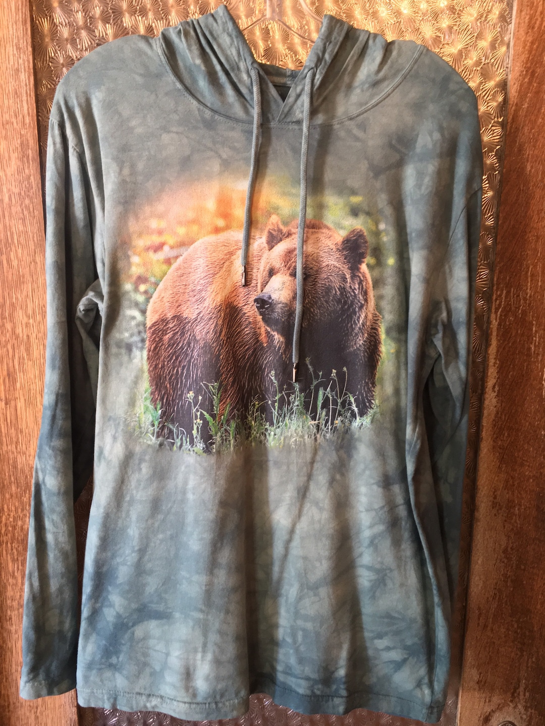 New Brown Bear Graphic Thin Long Sleeve Tie Dye Sweater Made - Etsy