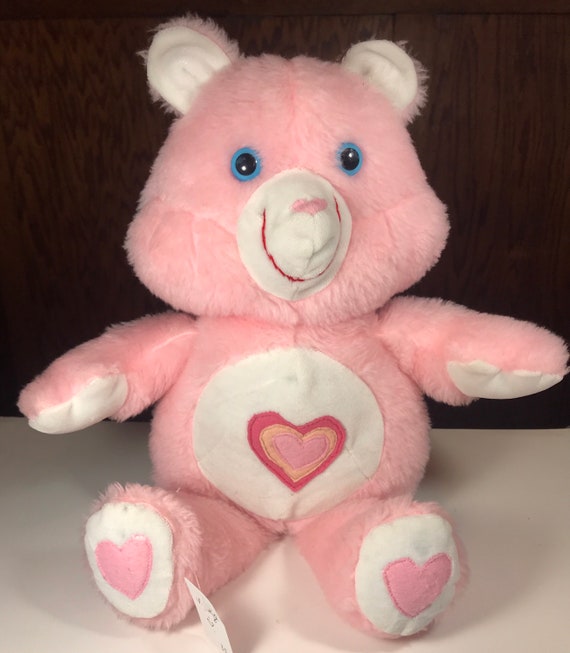 Vintage Pink Care Bear With Hearts - Etsy